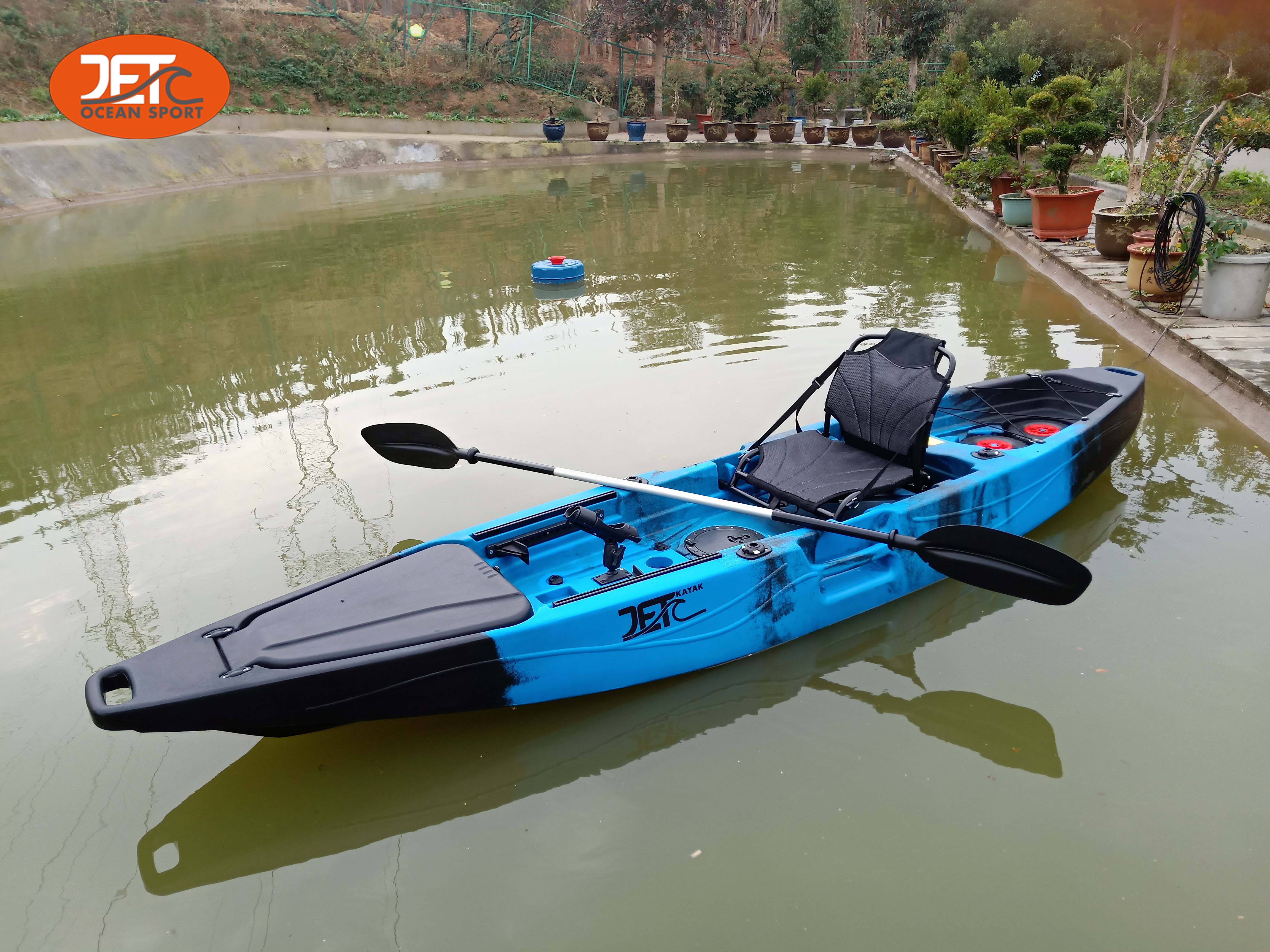 Jet Fish 12'(3) 3.66M 12ft Fishing Kayak with Aluminum Seat and Wheel ...